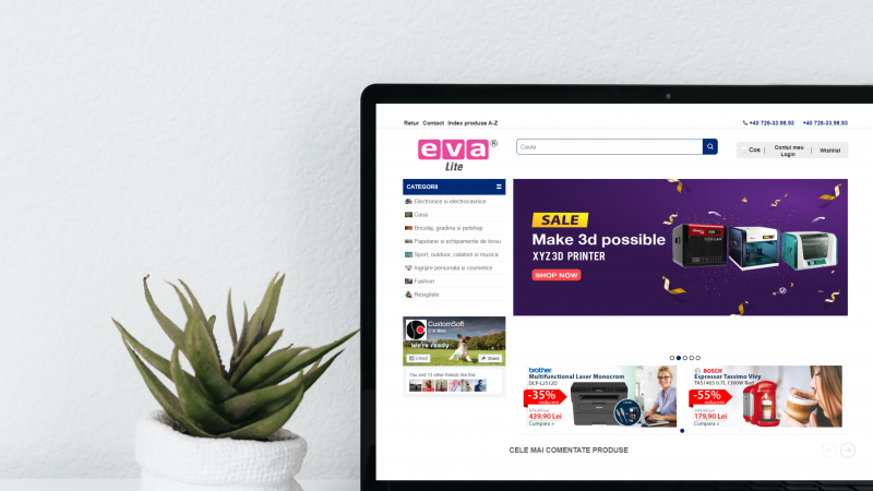 Eva e-commerce - platforma adaptata nevoilor tale - CustomSoft Romania